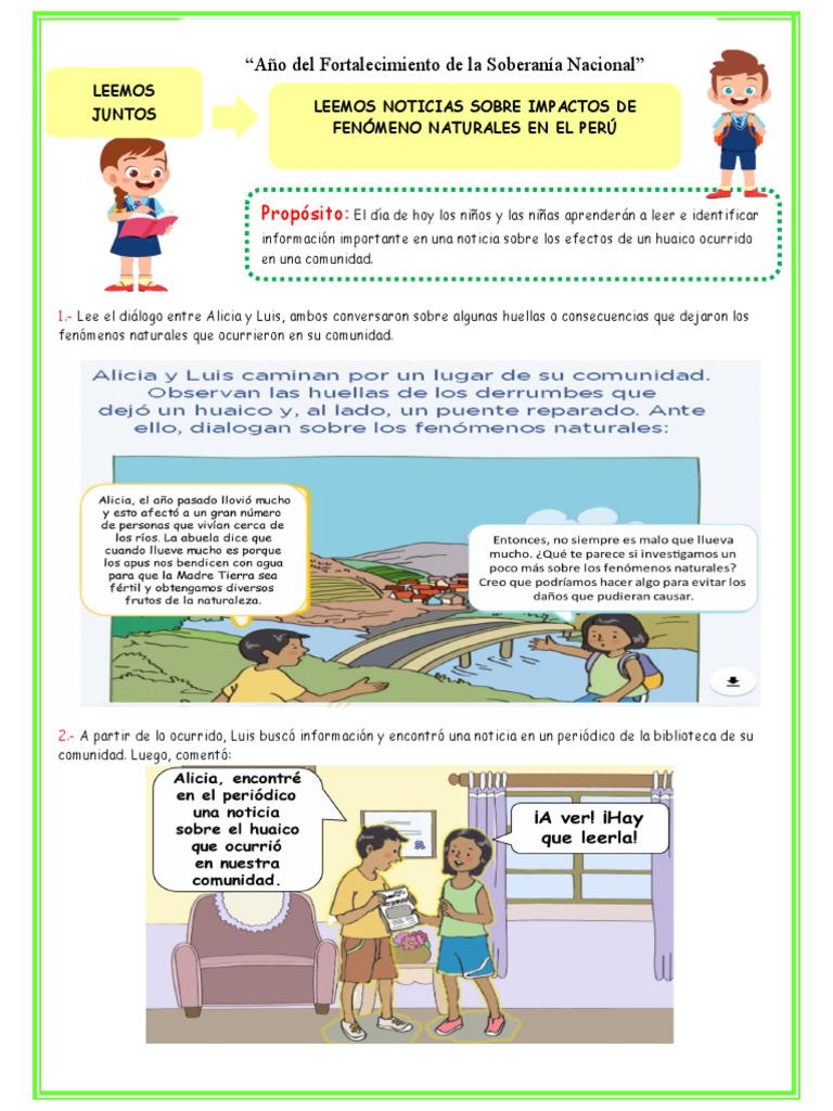 Ficha Leemos Noticias Sobre Impactos de Fenómenos Naturales | PDF