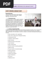 Banquet Event Checklist / Banquet Function Checklist | PDF