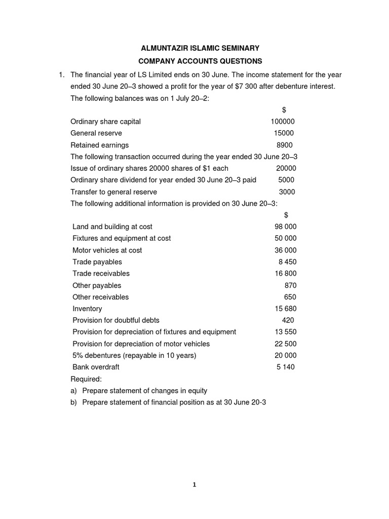 Company Accounting-Igcse | PDF | Balance Sheet | Retained Earnings
