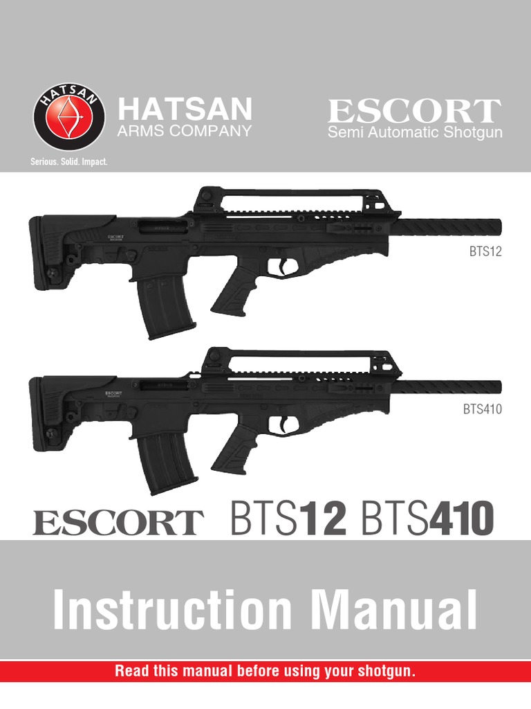Escort bts12 bts410 Manual en | PDF | Shotgun | Trigger (Firearms)