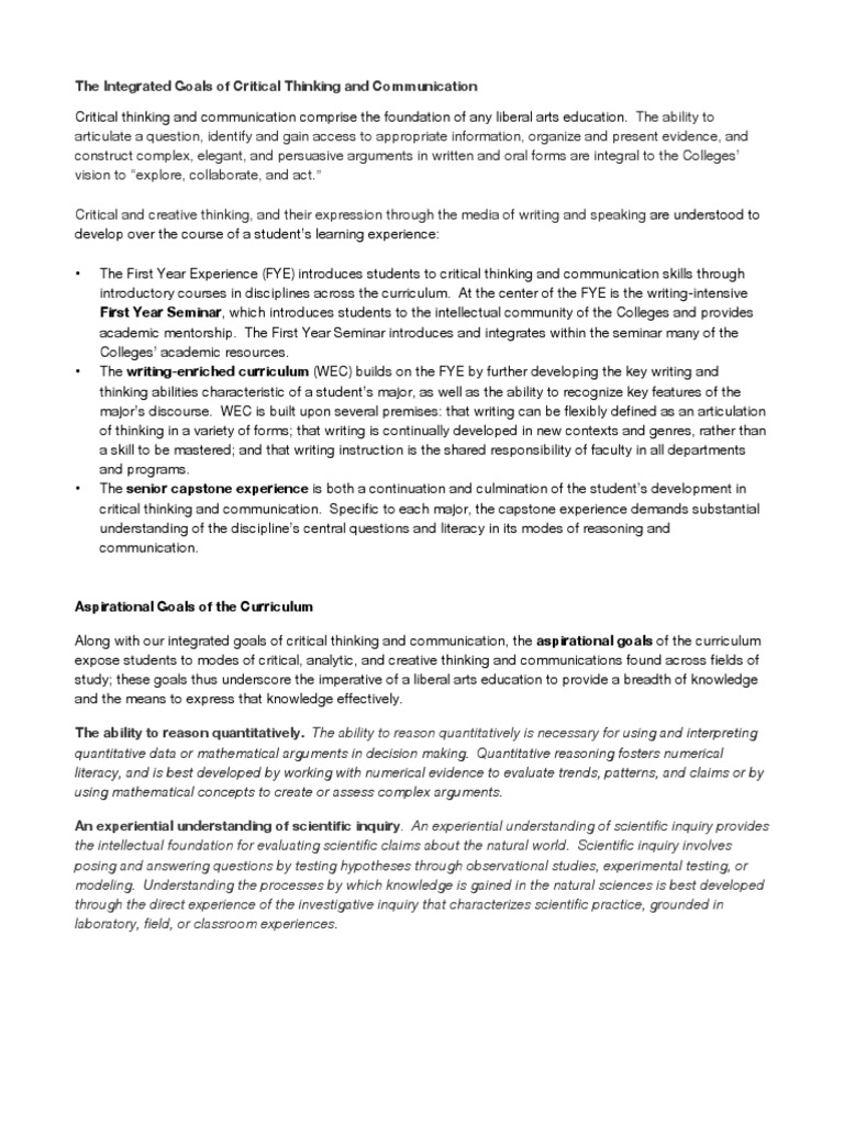 Goals of Critical Thinking | PDF | Critical Thinking | Science