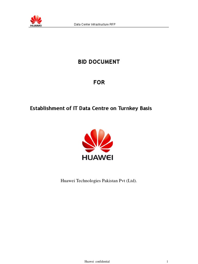 RFP For Data Center Huawei Islamabad Final | PDF | Data Center | Access ...