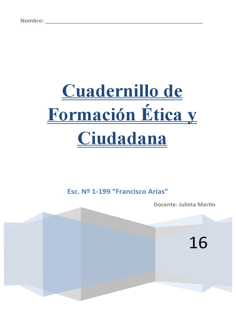 Cuadernillo De Formacion Etica Y Ciudadana Descargar Gratis Pdf