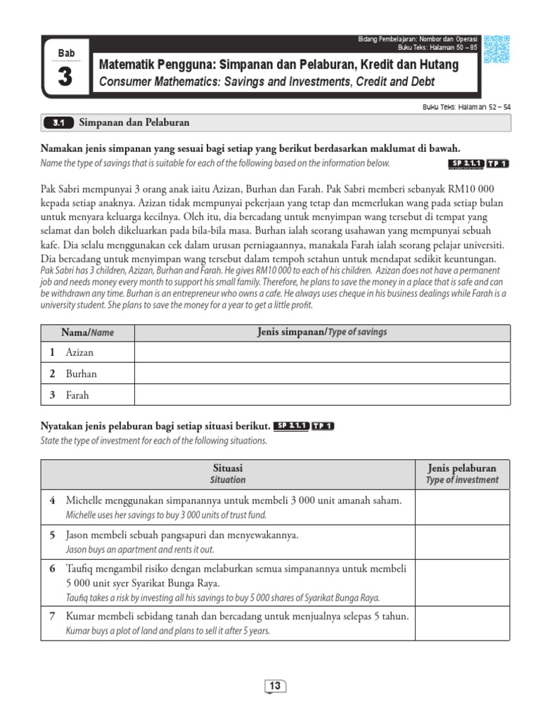 F3 Maths Bab 3 Q | PDF