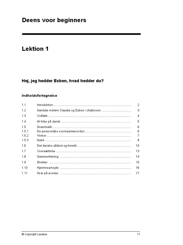 Les 01 Deens Voor Beginners | PDF