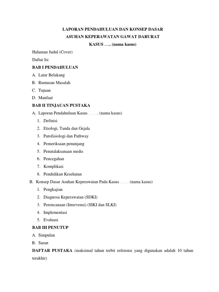 Format LP Dan Pengkajian Gadar (Askep Gadar) | PDF