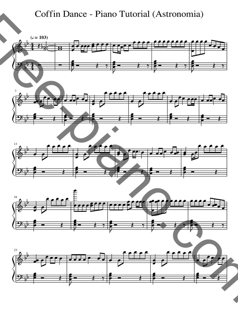 Coffin Dance Piano Tutorial Astronomia | PDF