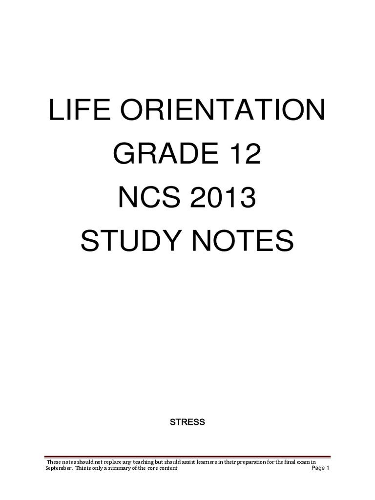 Life Orientation Grade 12 Guide For Learners in Preparation | PDF | Educational Assessment | Taxes