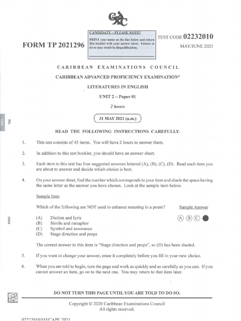 2021 Unit 2 P1 | PDF