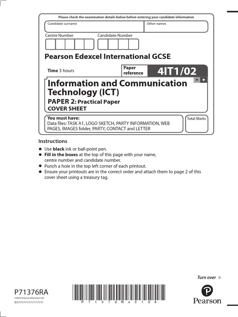 Information and Communication Technology (ICT) : Pearson Edexcel ...