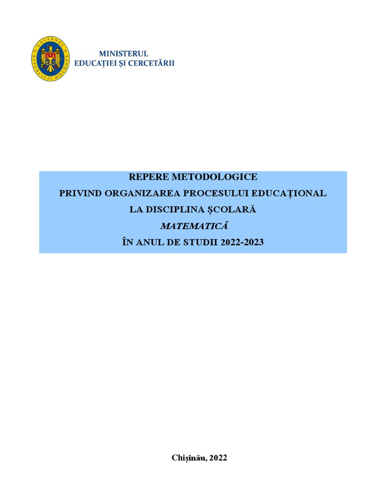 11 Repere - Metod - Matem - RO - 2022 - 2023 - 9 | PDF