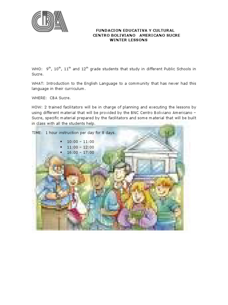 Winter English Lessons for Sucre Students | PDF | Cognitive Science ...