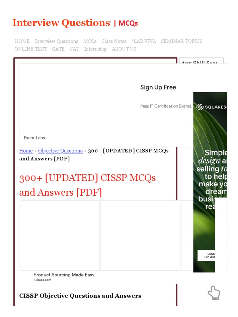 CISSP MCQs and Answers PDF Guide | PDF | Cipher | Cryptography