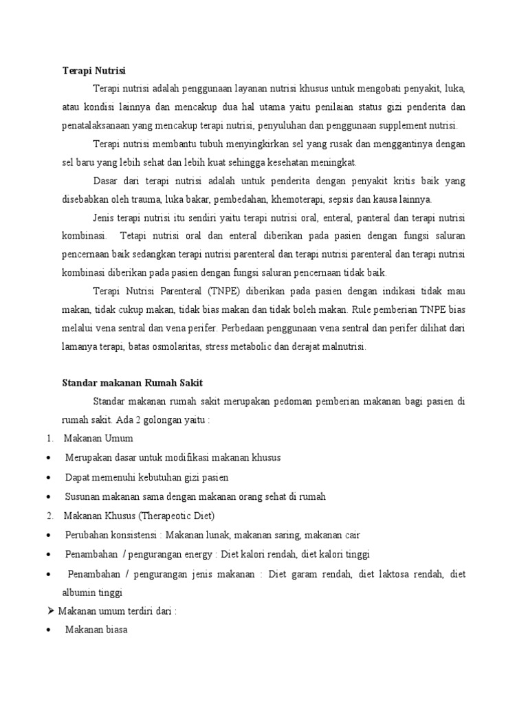 Terapi Nutrisi | PDF