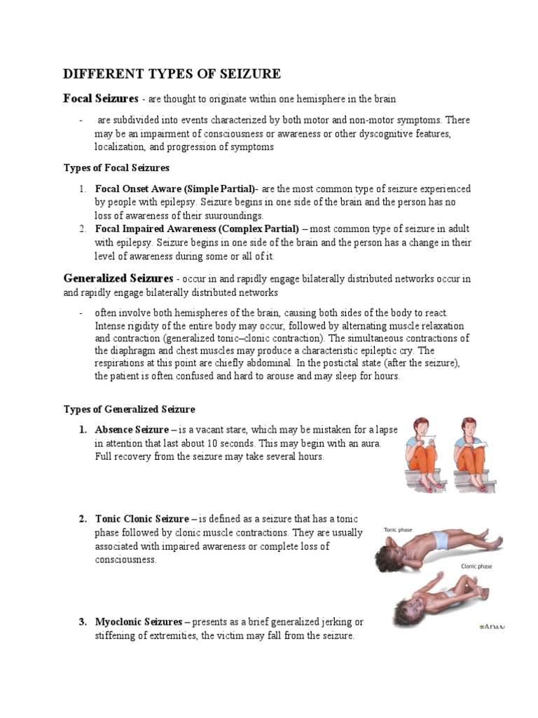 Different Types of Seizure | PDF | Epilepsy | Epidemiology