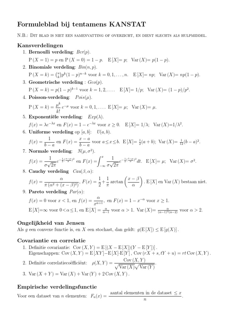 Formuleblad | PDF