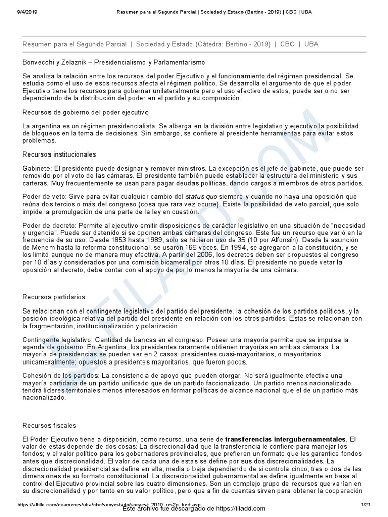 Resumen para El Segundo Parcial - Sociedad y Estado Bertino - 2019 ... Resumen para El Segundo Parcial - Sociedad y Estado Bertino - 2019 ...