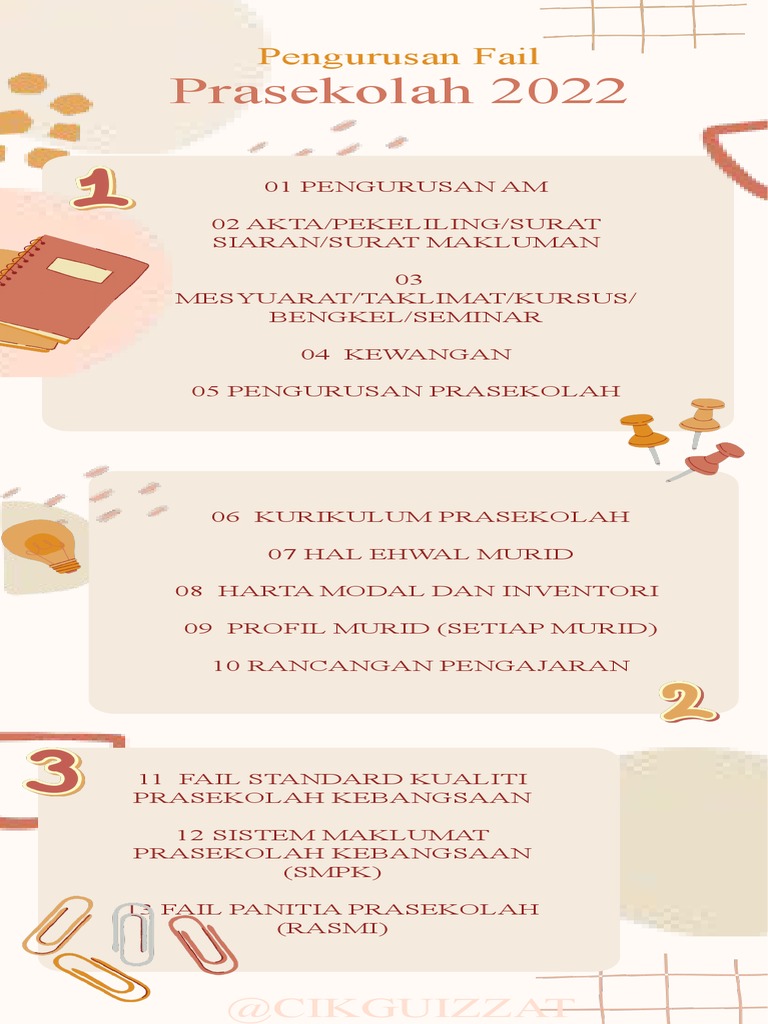 Pengurusan Fail Prasekolah 2022 | PDF