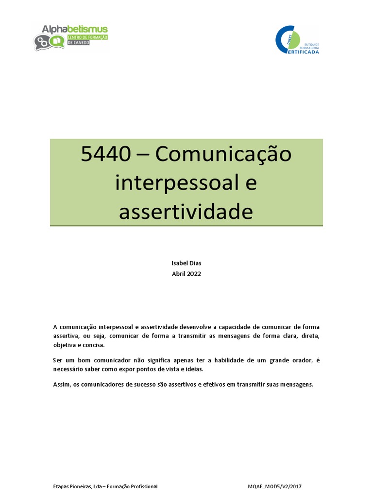 Manual UFCD-5440 - Isabel Dias | PDF | Comunicação | Informação