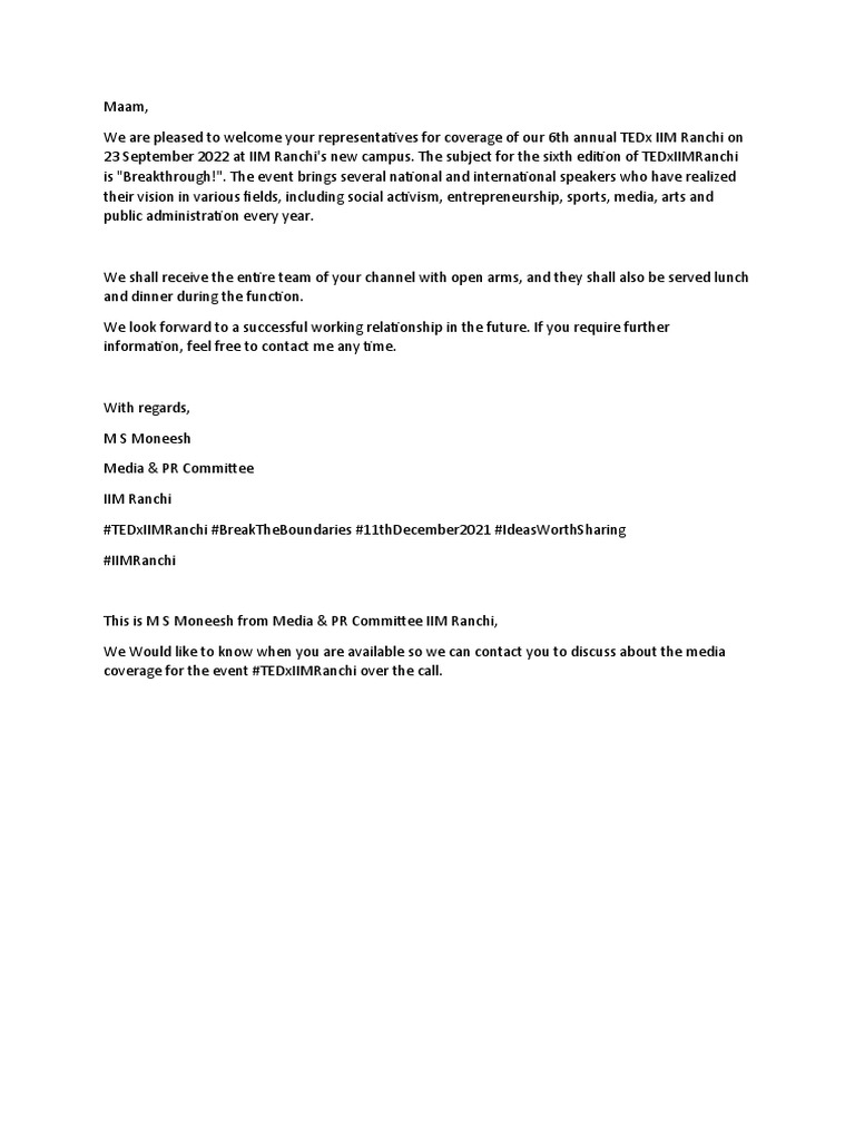 Media Invitation | PDF