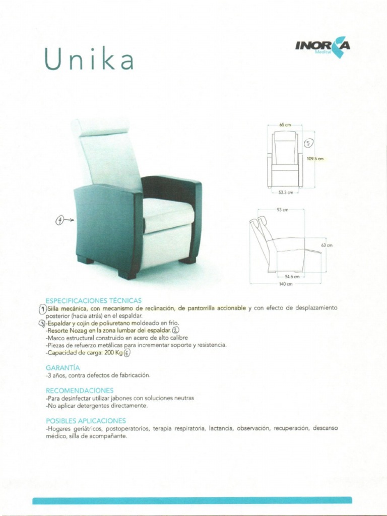 Fichas Tecnicas Axis-Silla Reclinable | PDF