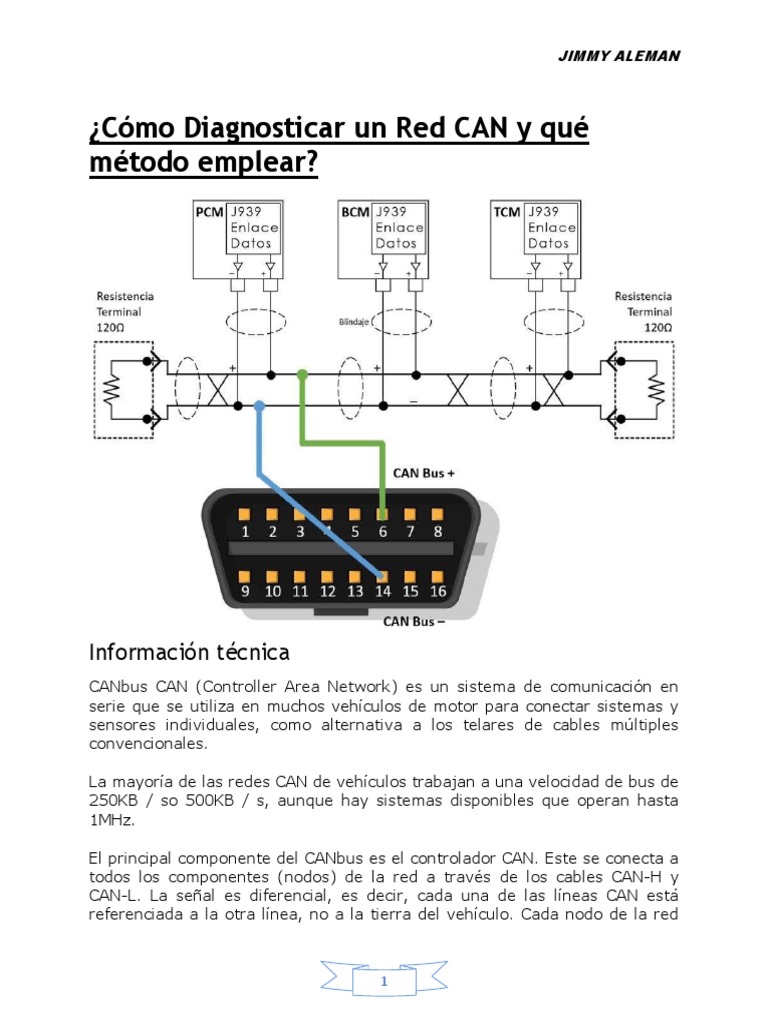 Diagnosticar Un Red CAN | PDF | Resistencia Eléctrica y Conductancia ...