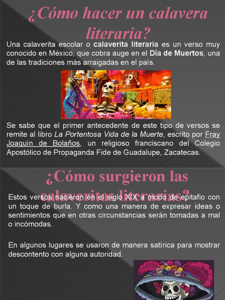 Cómo Hacer Un Calavera Literaria | PDF