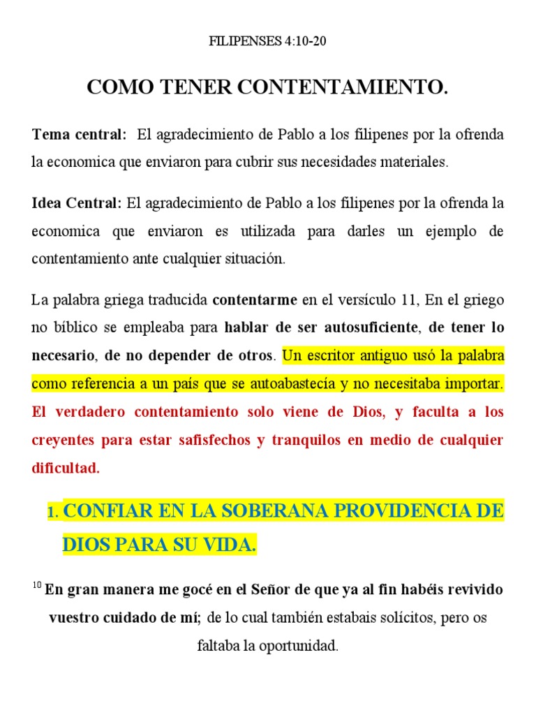Como Tener Contentamiento | PDF | Pablo el apóstol | orador del Señor