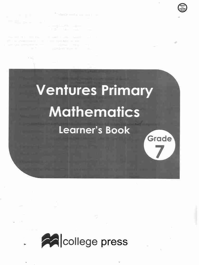 Grade 7 Ventures Maths | PDF