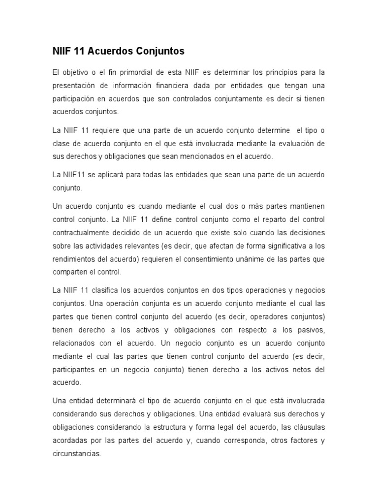 NIIF 11 y NIIF 12 | PDF | normas internacionales de INFORMACION ...