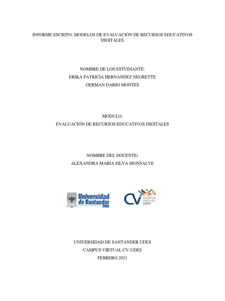 Modelos de Evaluación de Recursos Educativos Digitales | PDF | Evaluación | Usabilidad