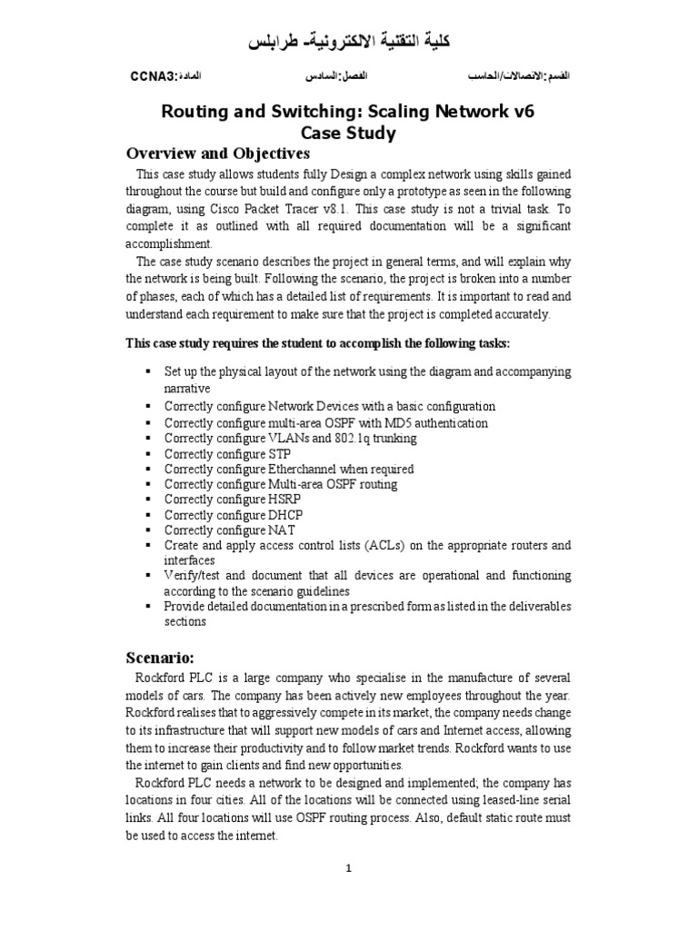 CCNA 3 Case Study Spring 2022 | PDF | Ip Address | Computer Network