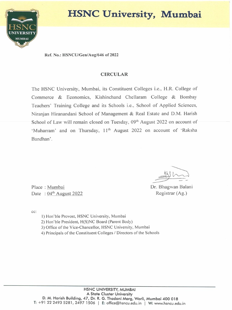 Holiday Circular | PDF