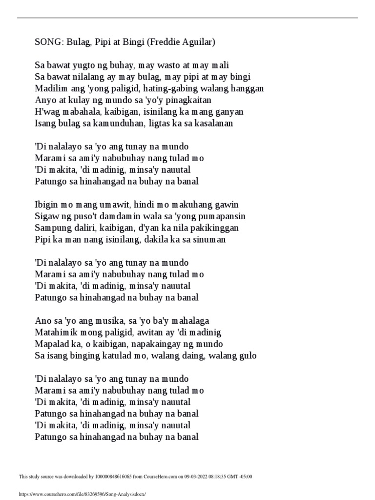 Meaning of "Bulag, Pipi at Bingi" | PDF | Social Science | Art