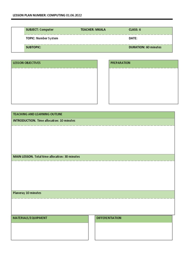 Computing Lesson Plan | PDF