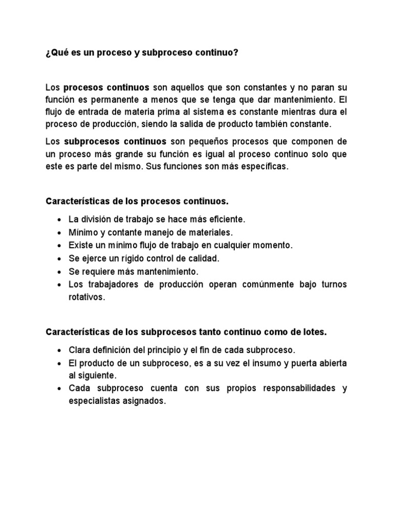 Procesos Continuos y Por Lote | PDF | Panes