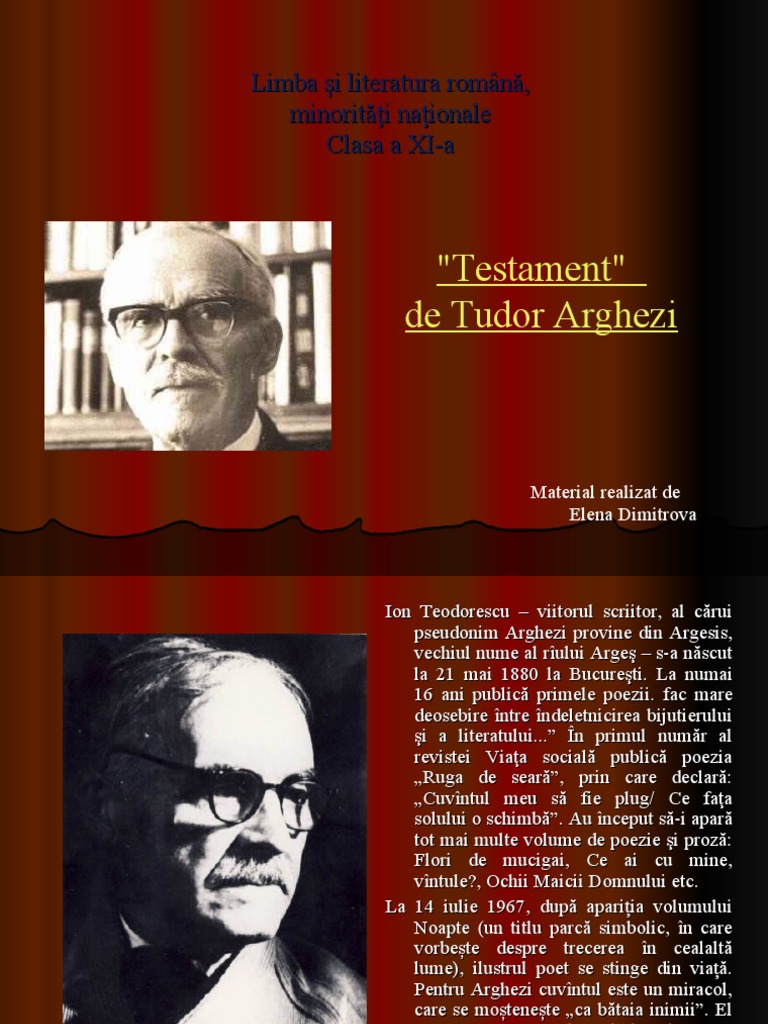 Testament de Tudor Arghezi | PDF
