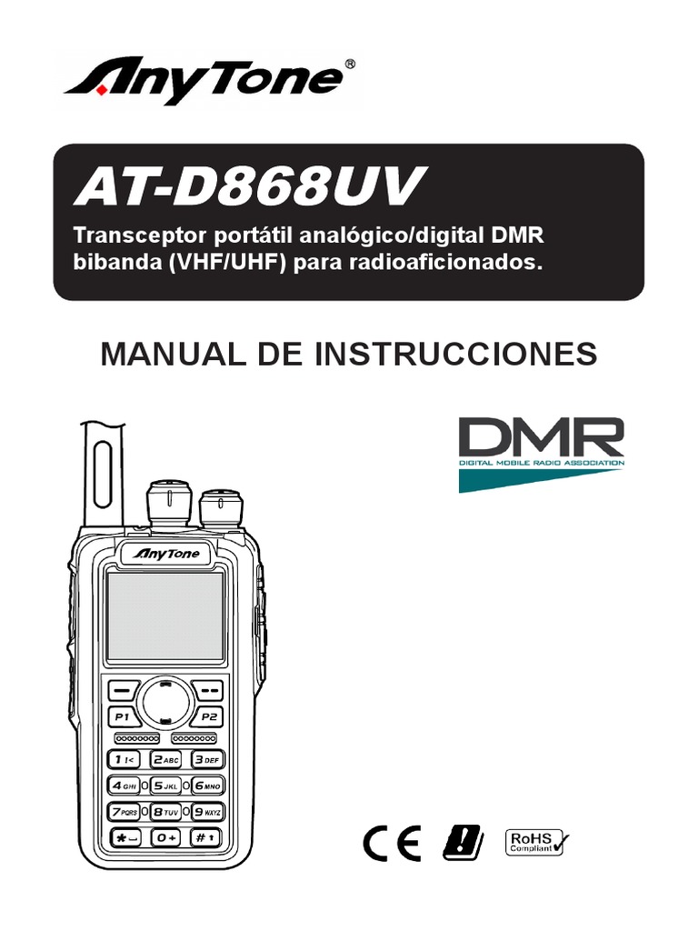 Manual AT-D868UV Es | PDF | Cargador de batería | Sistema de Posicionamiento Global
