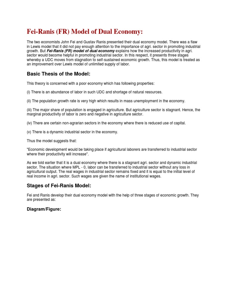 Fei-Ranis Model | PDF | Economic Growth | Labour Economics