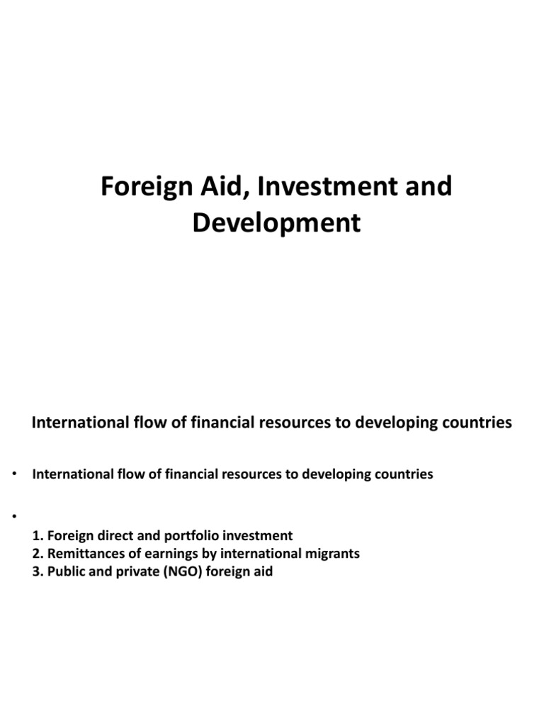 Foreign Aid, Investment and Development | PDF | Aids | Official ...