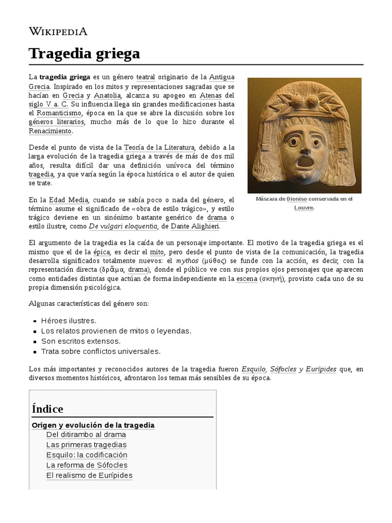 Tragedia Griega | PDF | Tragedia griega