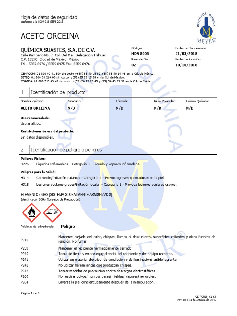 colorante aceto-orceina | PDF | Residuos | Agua