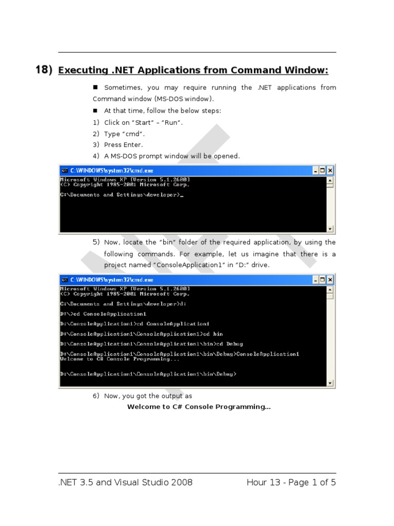 Hour 13 - Page 1 of 5: Welcome To C# Console Programming | PDF ...