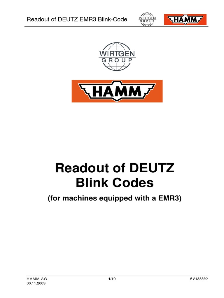 DEUTZ EMR3 Blinkcode | PDF | Computing