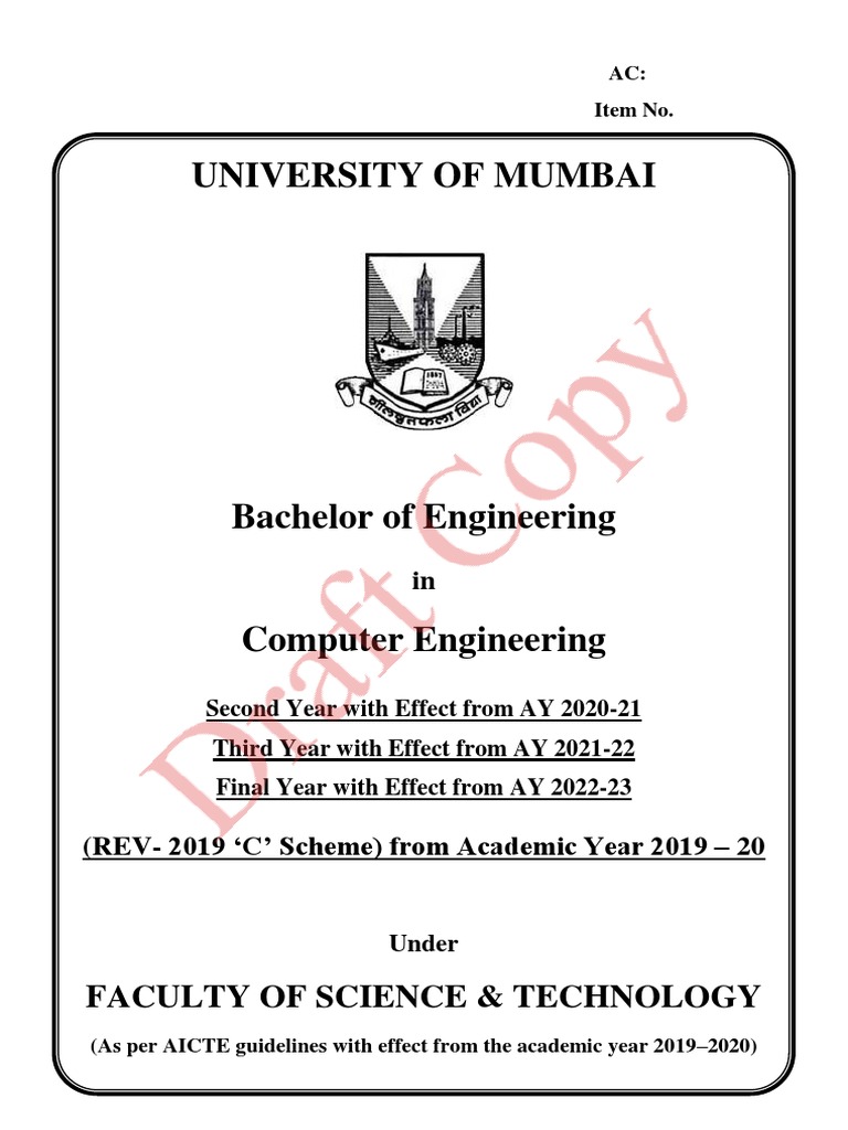 Revised Syllabus for Third Year of Bachelor of Engineering in Computer ...