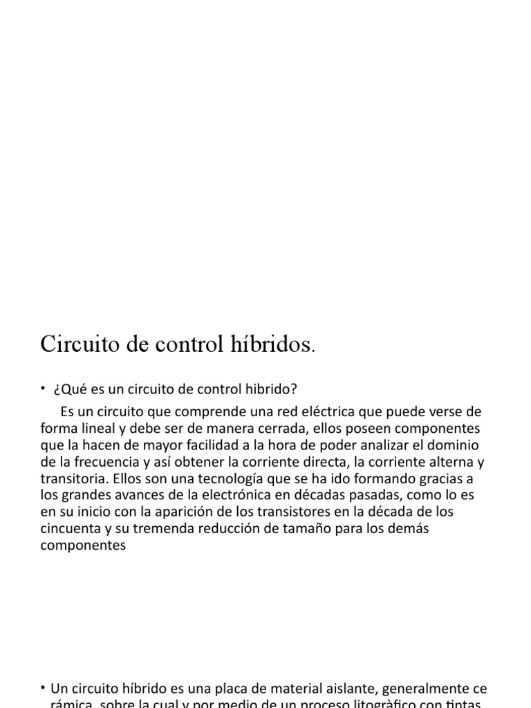 Circuitos de Control Hibridos | PDF | Resistor | Red eléctrica