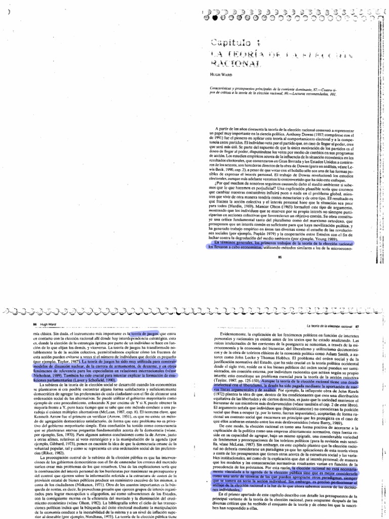 08 - Hugo Ward, "La Teoría de La Elección Racional" - Teoría y Métodos ...