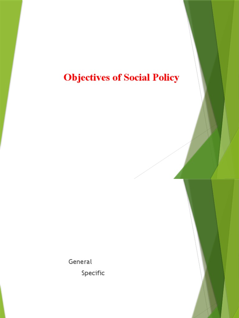 Objectives of Social Policy | PDF