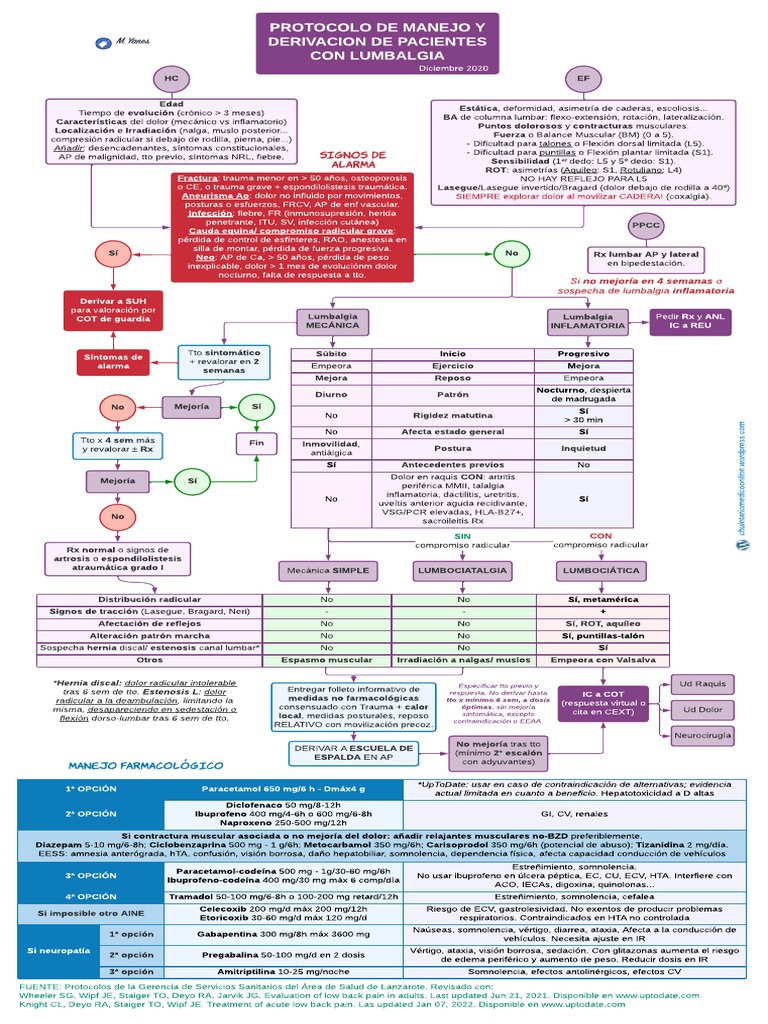 Protocolo de Manejo de Lumbalgia | PDF | Dolor lumbar | Rodilla