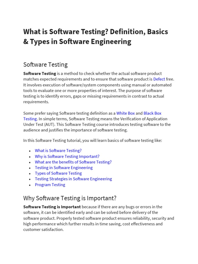 Chapter 1 - What Is Software Testing | PDF | Software Testing | Software Chapter 1 - What Is Software Testing | PDF | Software Testing | Software